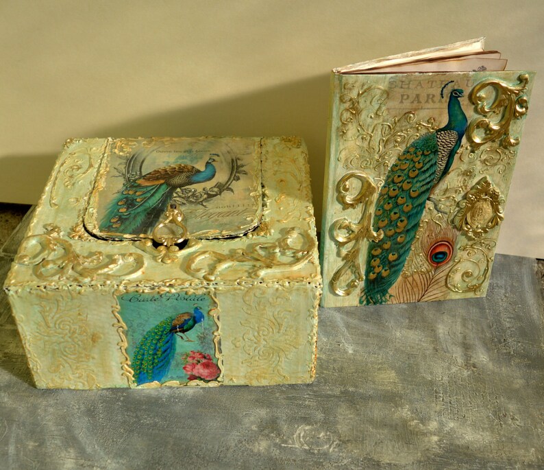 Peacock Book and Peacock Cardbox.peacock Wedding Guest - Etsy