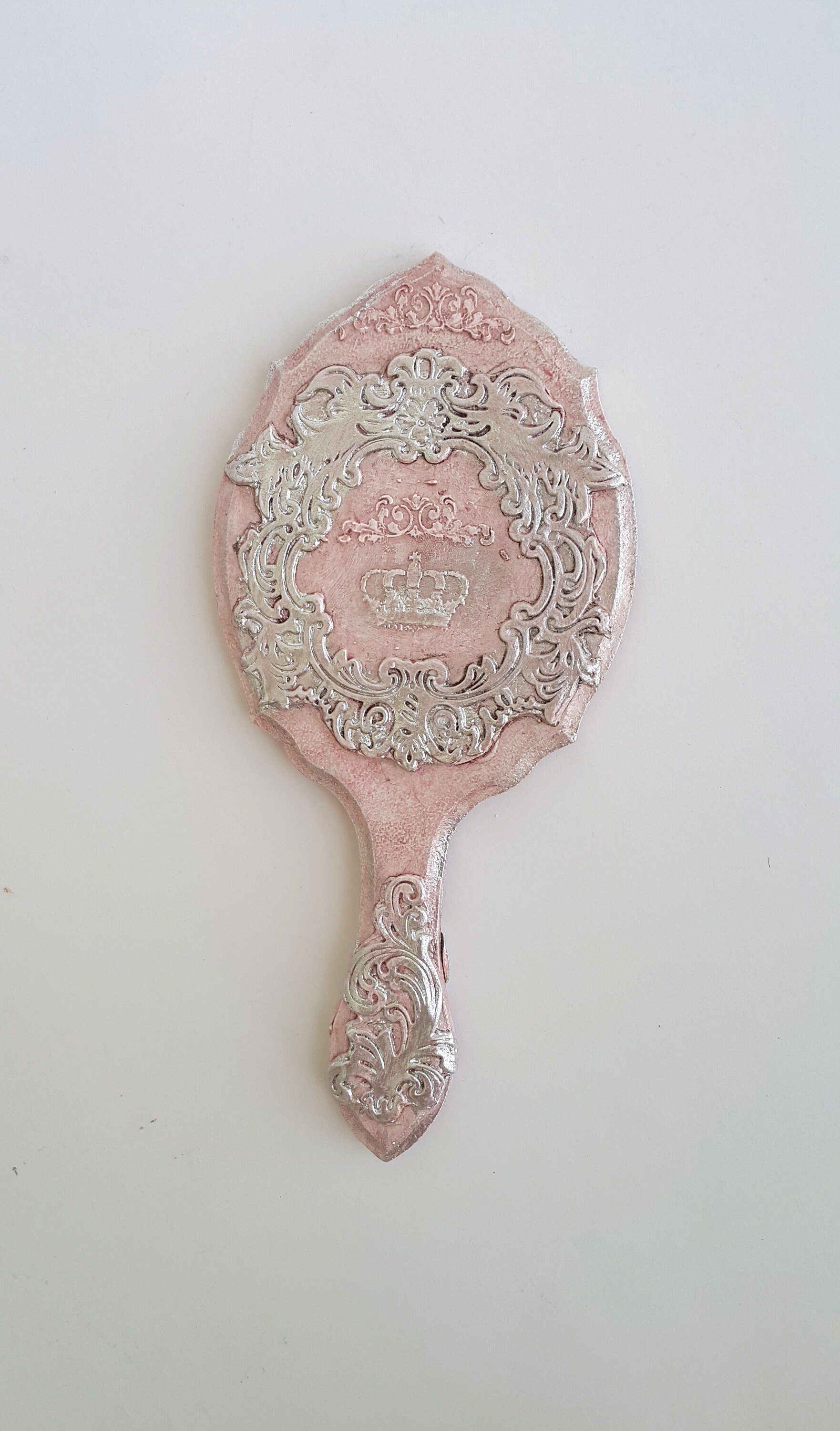 Vanity Hand Mirror Wooden MirrorSilver Ornaments | Etsy