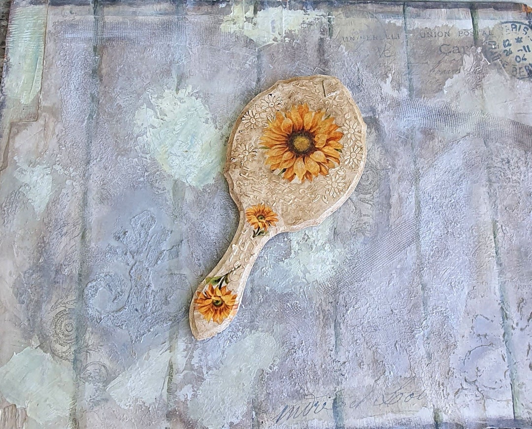 Vanity Hand Mirror, Wooden Mirror,sunflower Mirror,ornate French Make ...