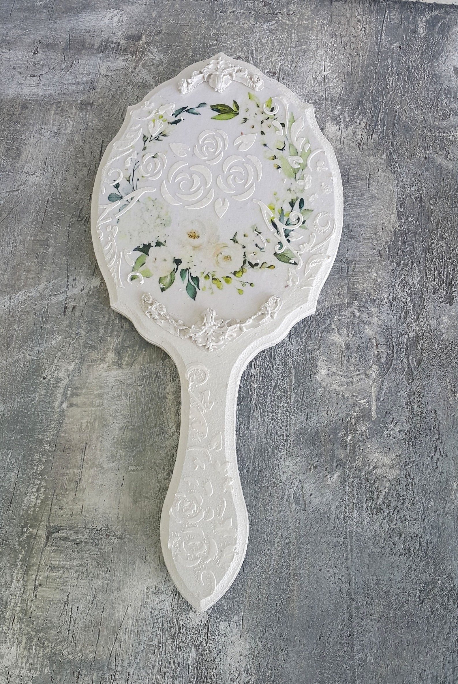 Vanity Hand Mirror Wooden Mirrorshabby Chic Mirrorornate - Etsy