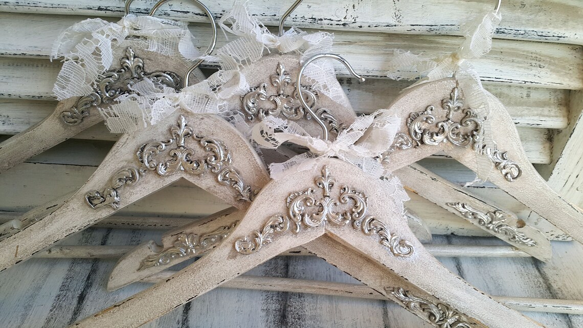 Silver Wedding Dress Hangersbridal Gown Hangervintage - Etsy