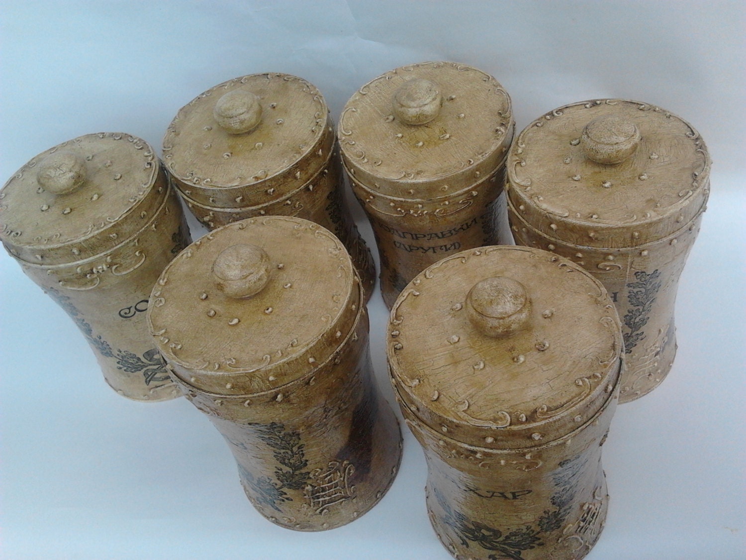 Canisters Kitchen Canisters Set of 6 Canisters Set Storage - Etsy