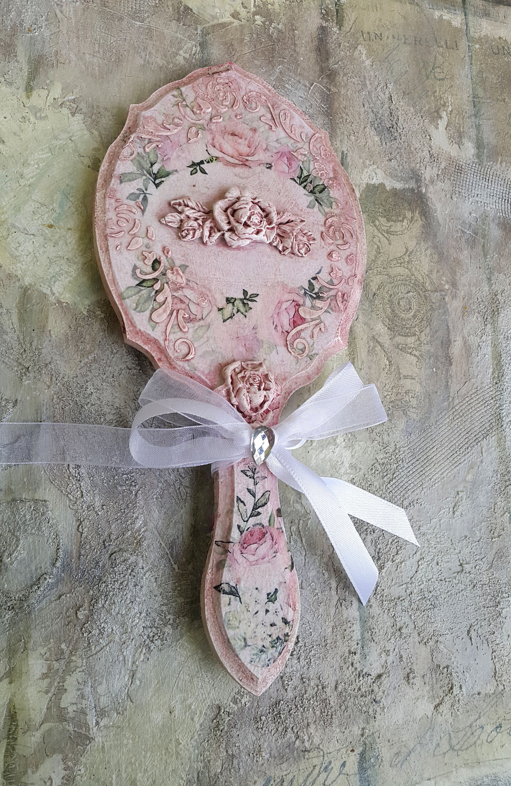 Vanity Hand Mirror Wooden Mirrorshabby Chic Mirrorornate | Etsy