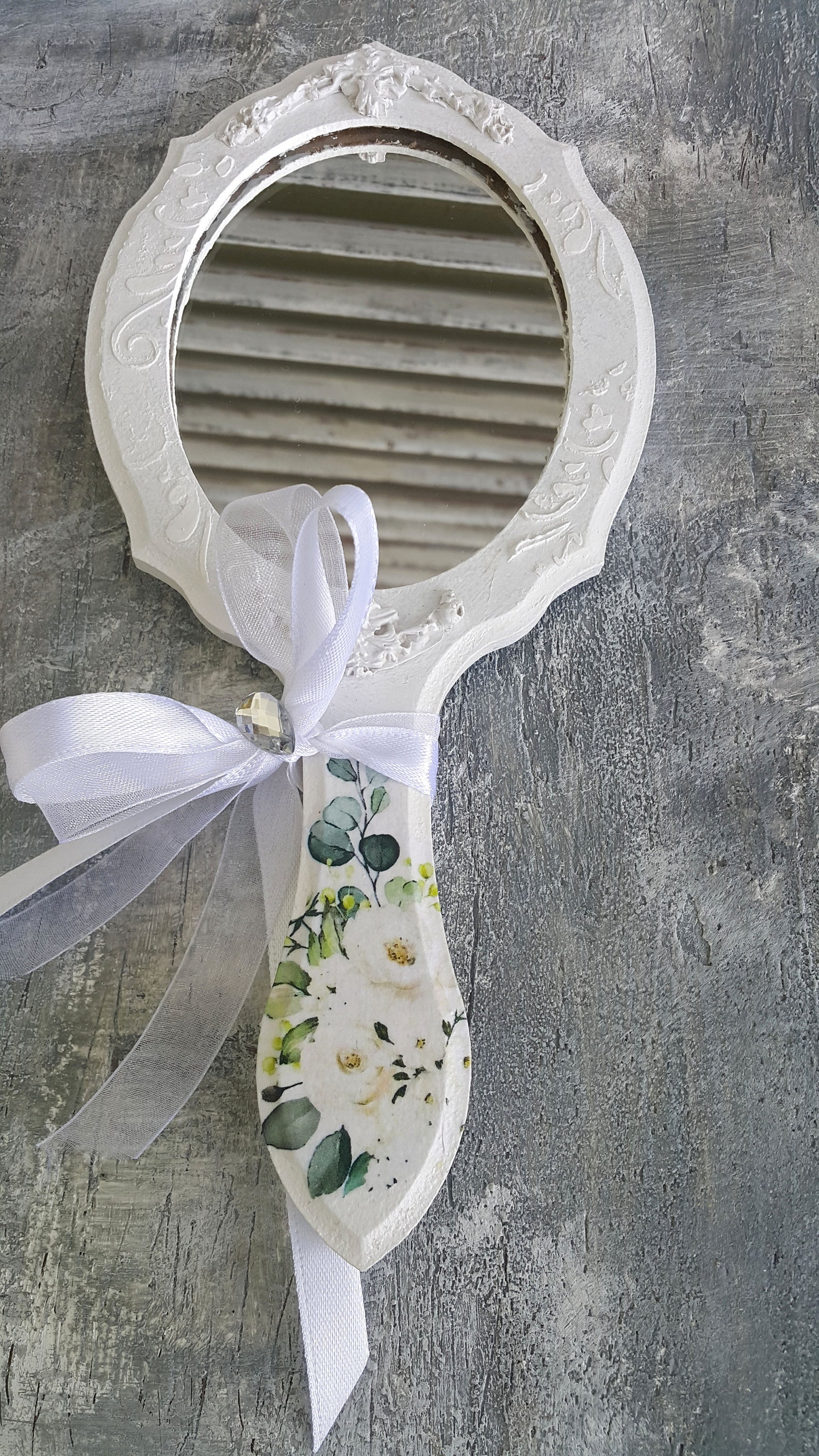 Vanity Hand Mirror, Wooden Mirror,shabby Chic Mirror,ornate French Make ...