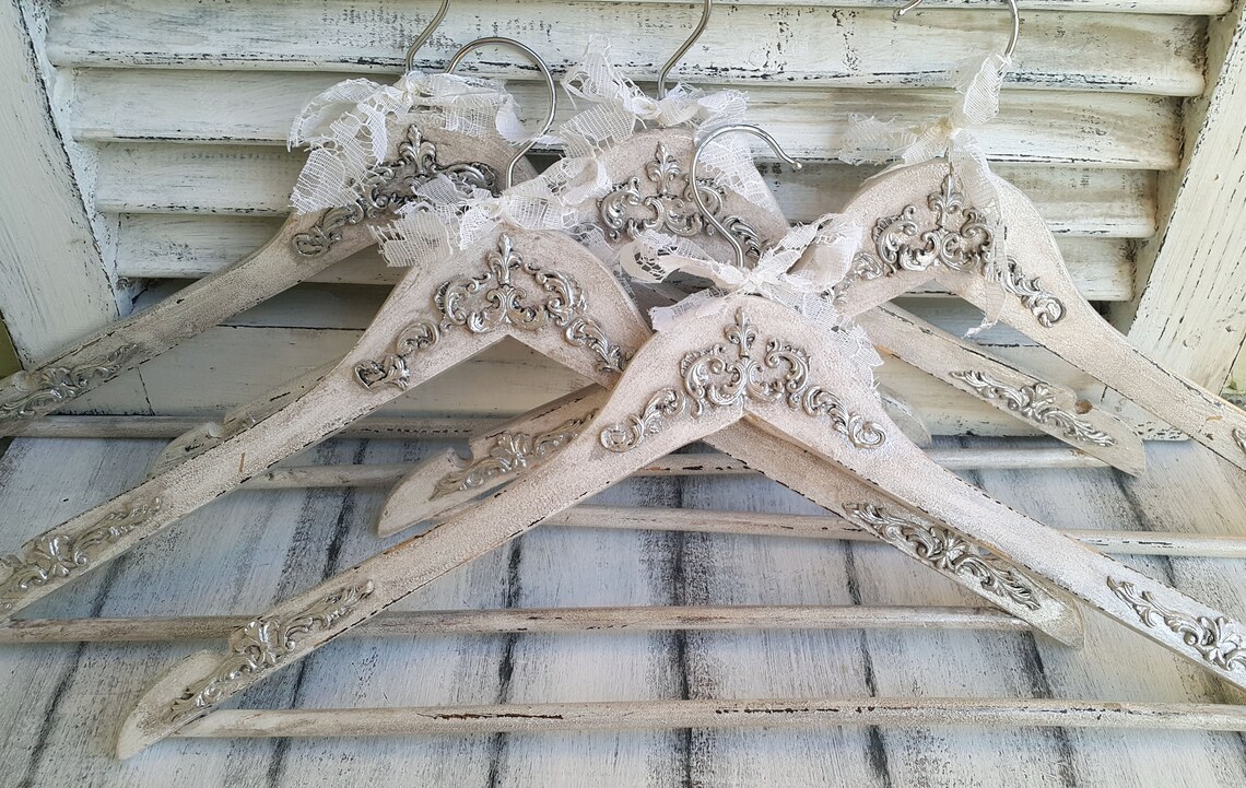 Silver Wedding Dress Hangersbridal Gown Hangervintage - Etsy