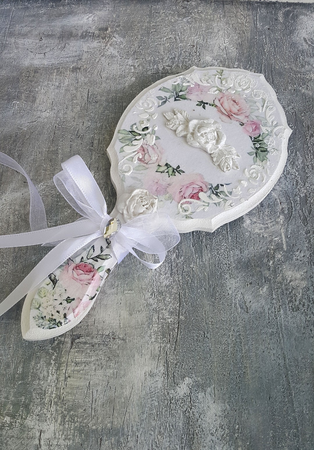 Vanity Hand Mirror, Wooden Mirror,shabby Chic Mirror,ornate French Make ...