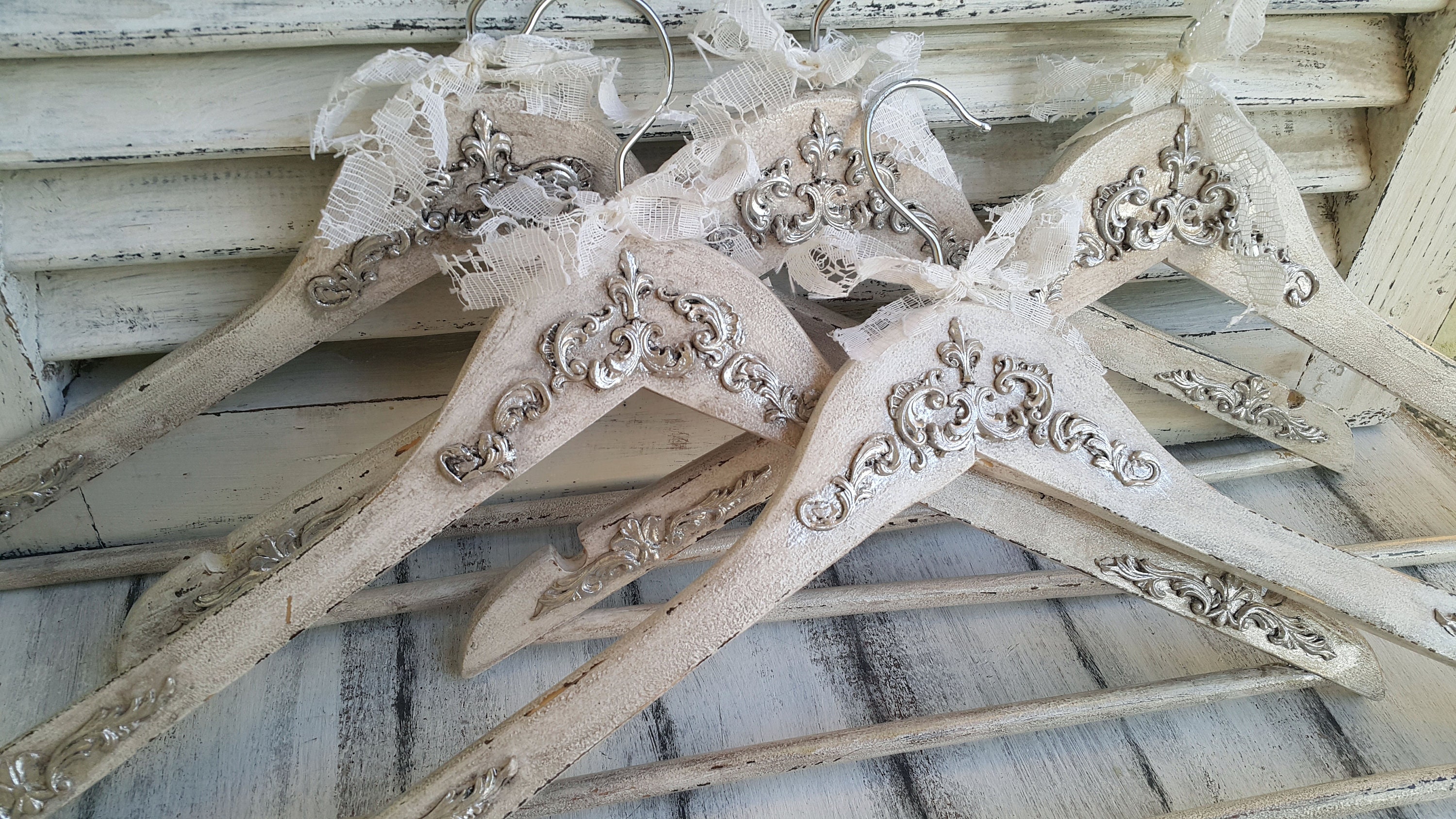 Silver wedding dress hangersBridal gown hangerVintage | Etsy