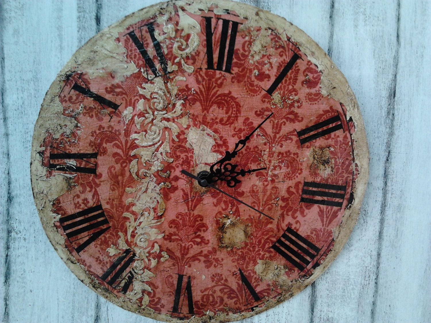 Wood Wall Clockunique Retro Hand Decorated Wall Clockmantel - Etsy