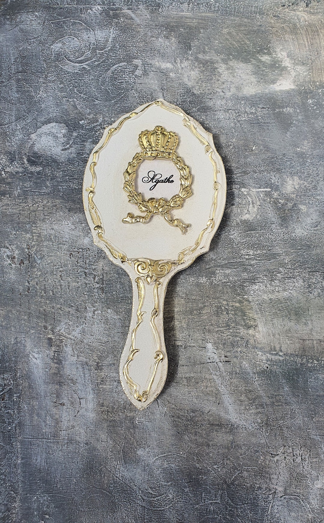 Vanity Hand Mirror, Wooden Mirror,shabby Chic Roses Mirror,ornate ...