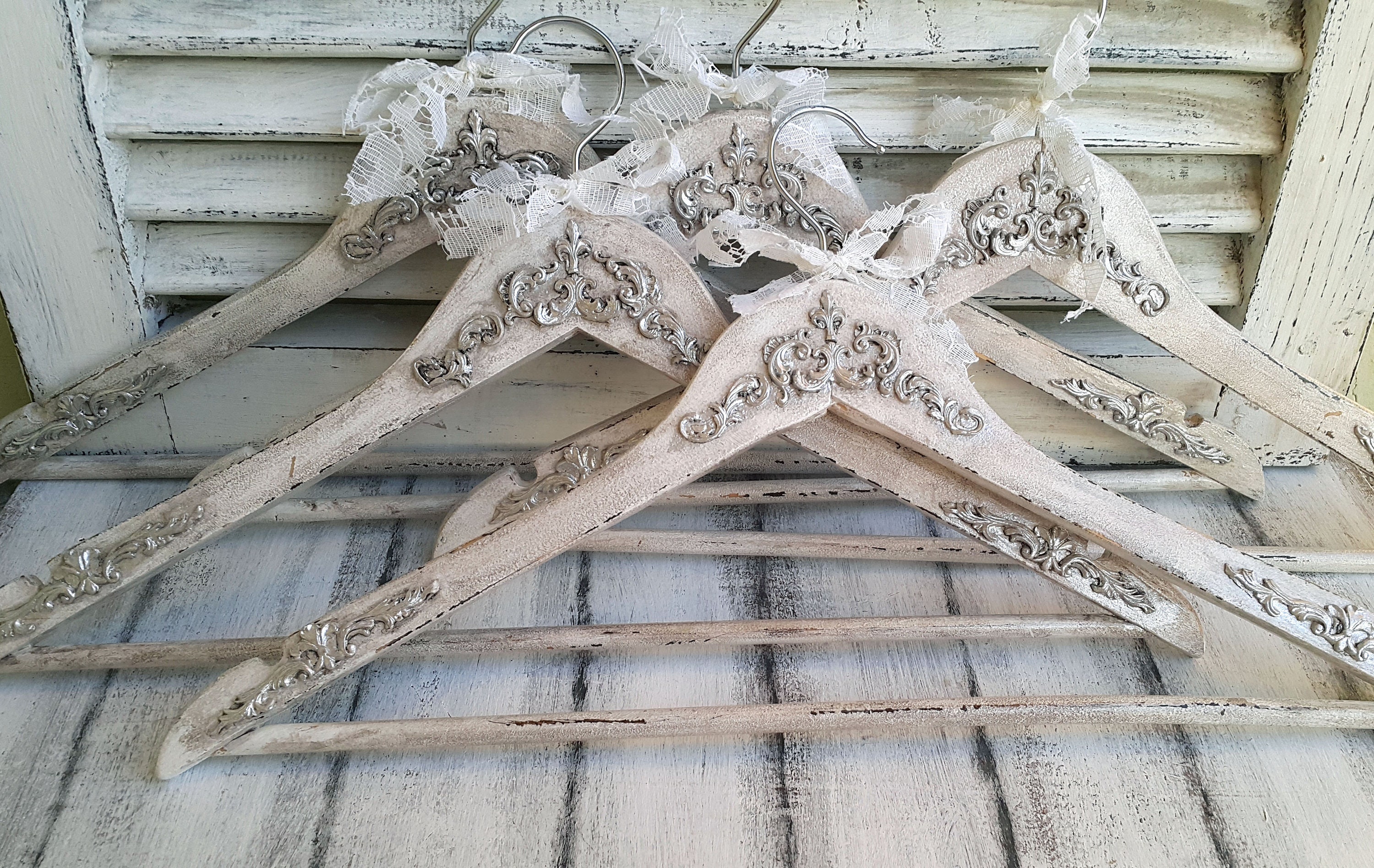 Silver wedding dress hangersBridal gown hangerVintage | Etsy