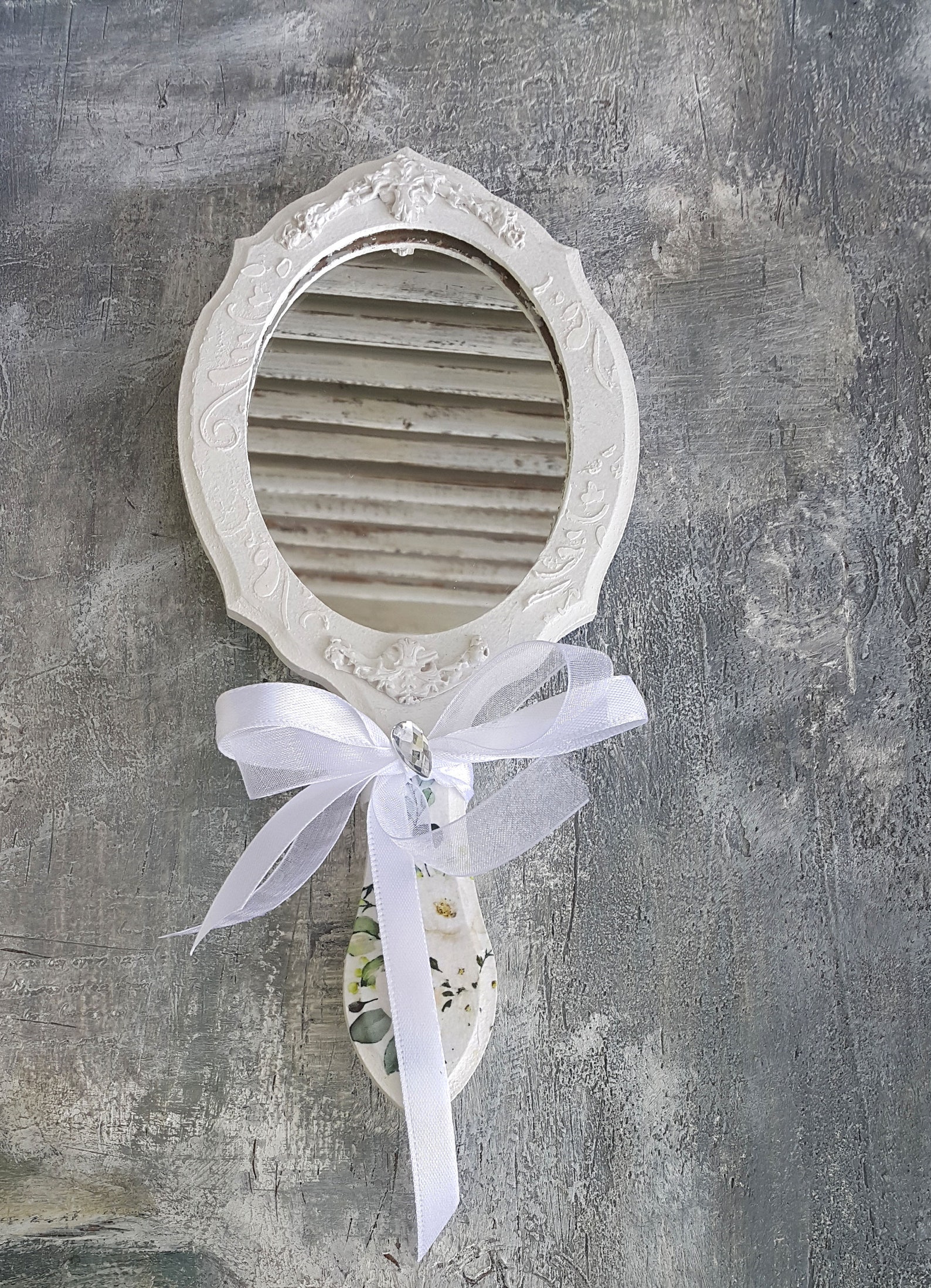 Vanity Hand Mirror Wooden Mirrorshabby Chic Mirrorornate - Etsy