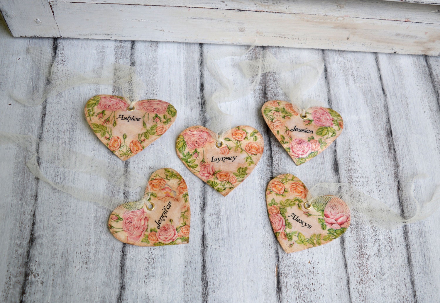 Personalized wooden heartGift TAGSSet of 5Save the | Etsy