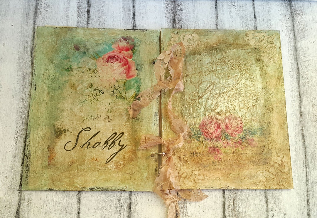 Unique Shabby Chic Book,wood Covers Rustic Book, Wedding Book, Wedding ...
