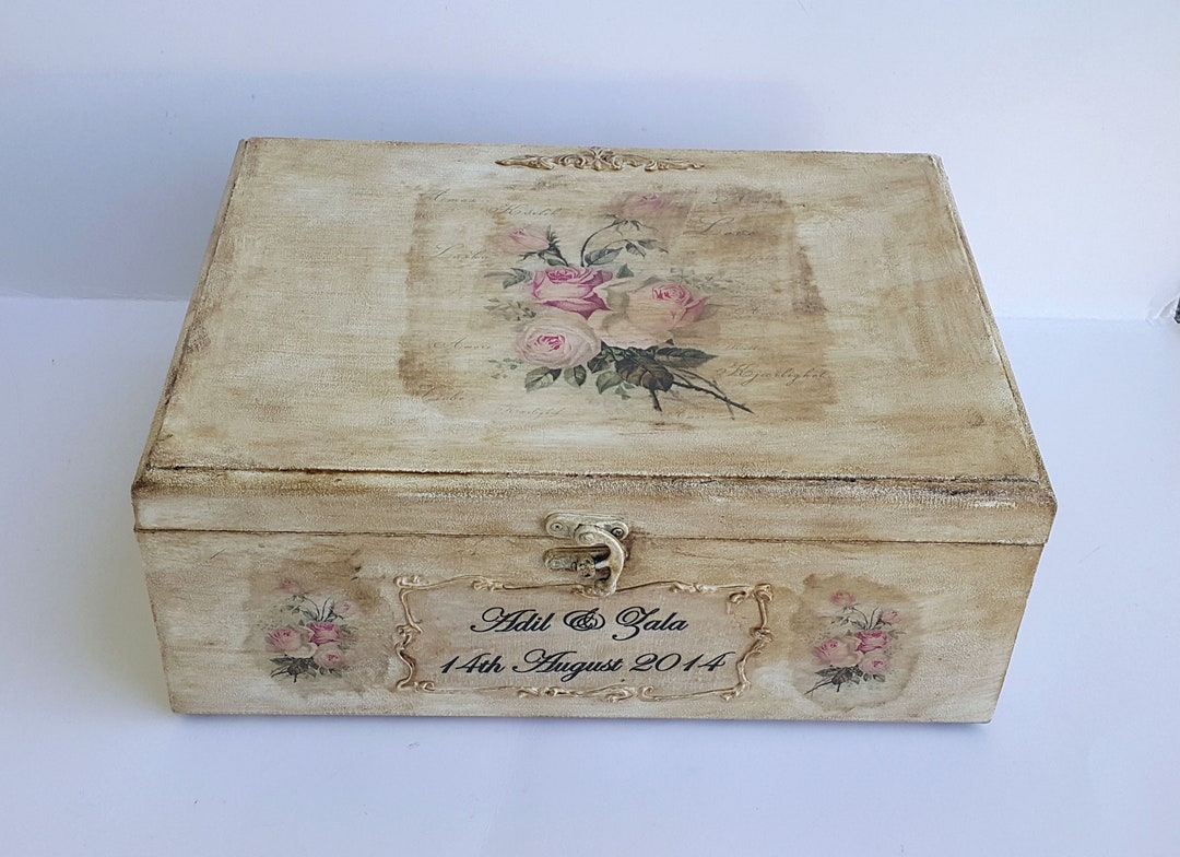 Wedding Card Box,wedding Keepsake Box,vintage Wood Box,wedding Memory ...