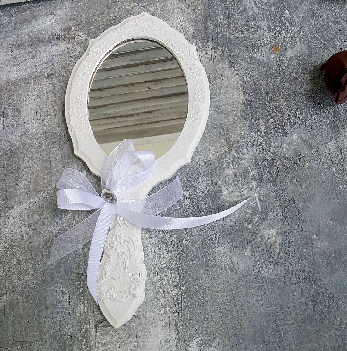 Vanity Hand Mirror Wooden MirrorShabby chic MirrorOrnate | Etsy