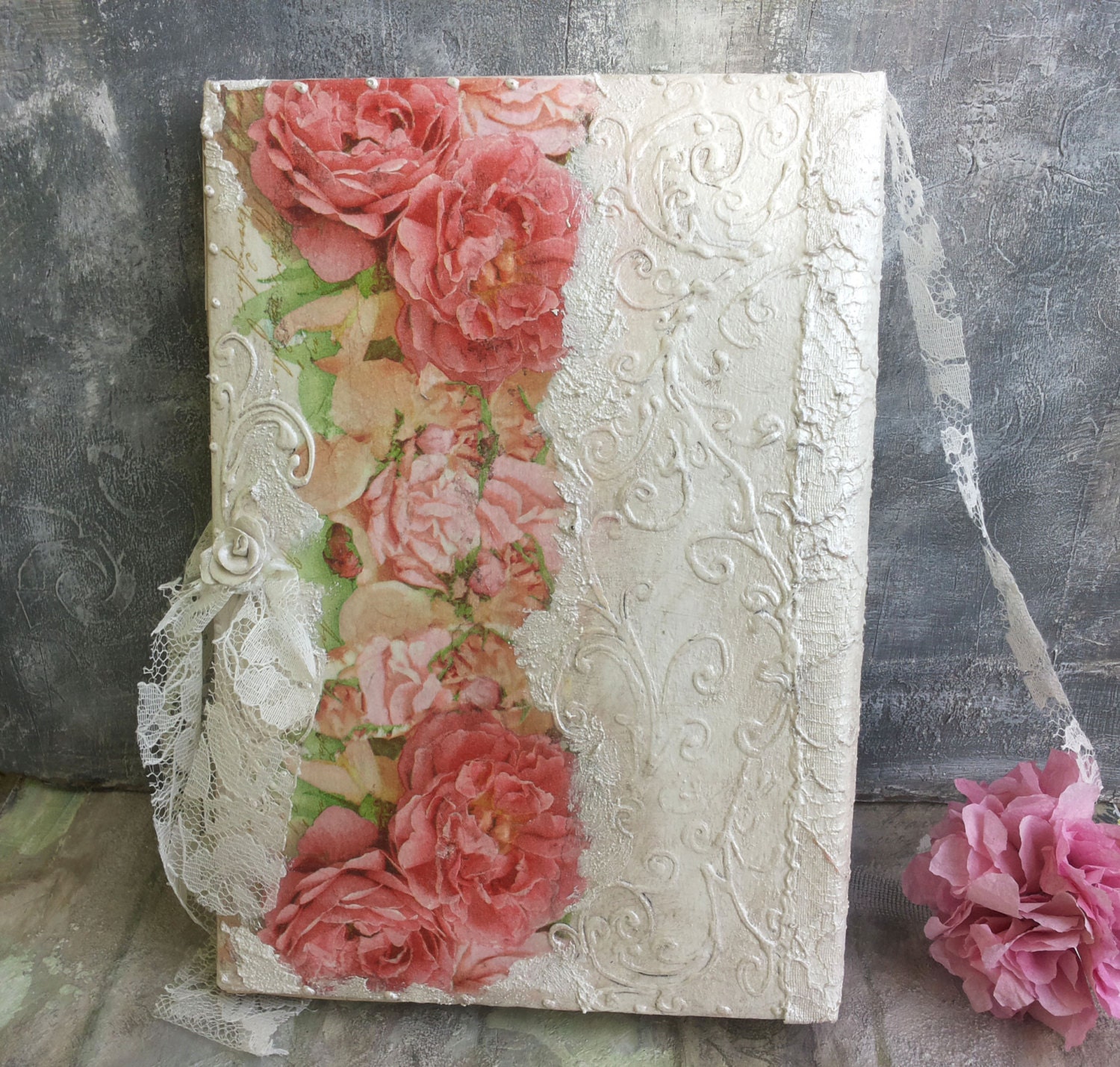 Lace wedding bookLace bookLace photo albumLace guest | Etsy