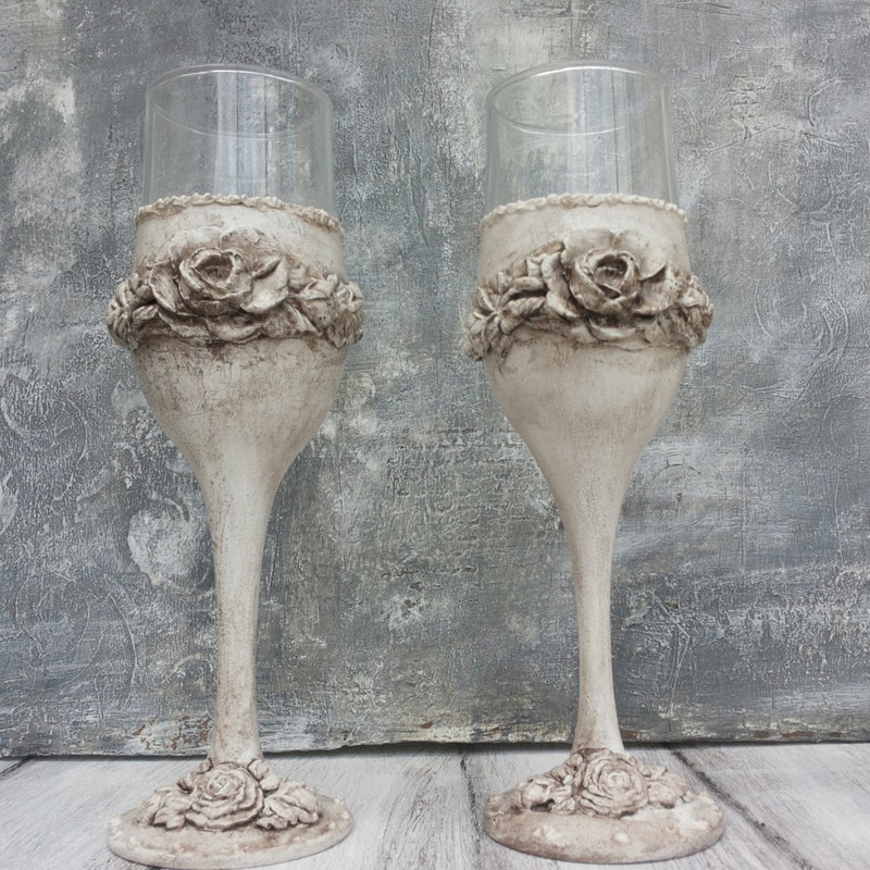 Rustic Wine Glasses - Etsy