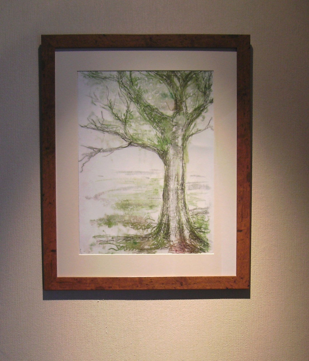 Sefton Park, Autumn Tree, Monoprint on Paper, Greys Greens and Browns ...