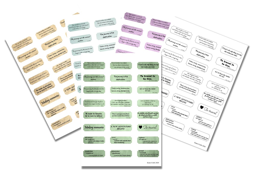 Digital Printable Travel Quote Embellishments/stickers for Scrapbooks ...