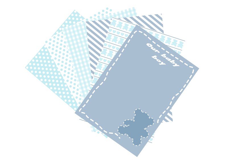 Baby Boy Printable Design Papers, Digital Download, New Baby Boy, Baby ...