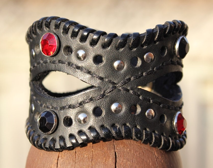 Womens Leather Bracelet Statement Leather Bracelet Cuff - Etsy Canada
