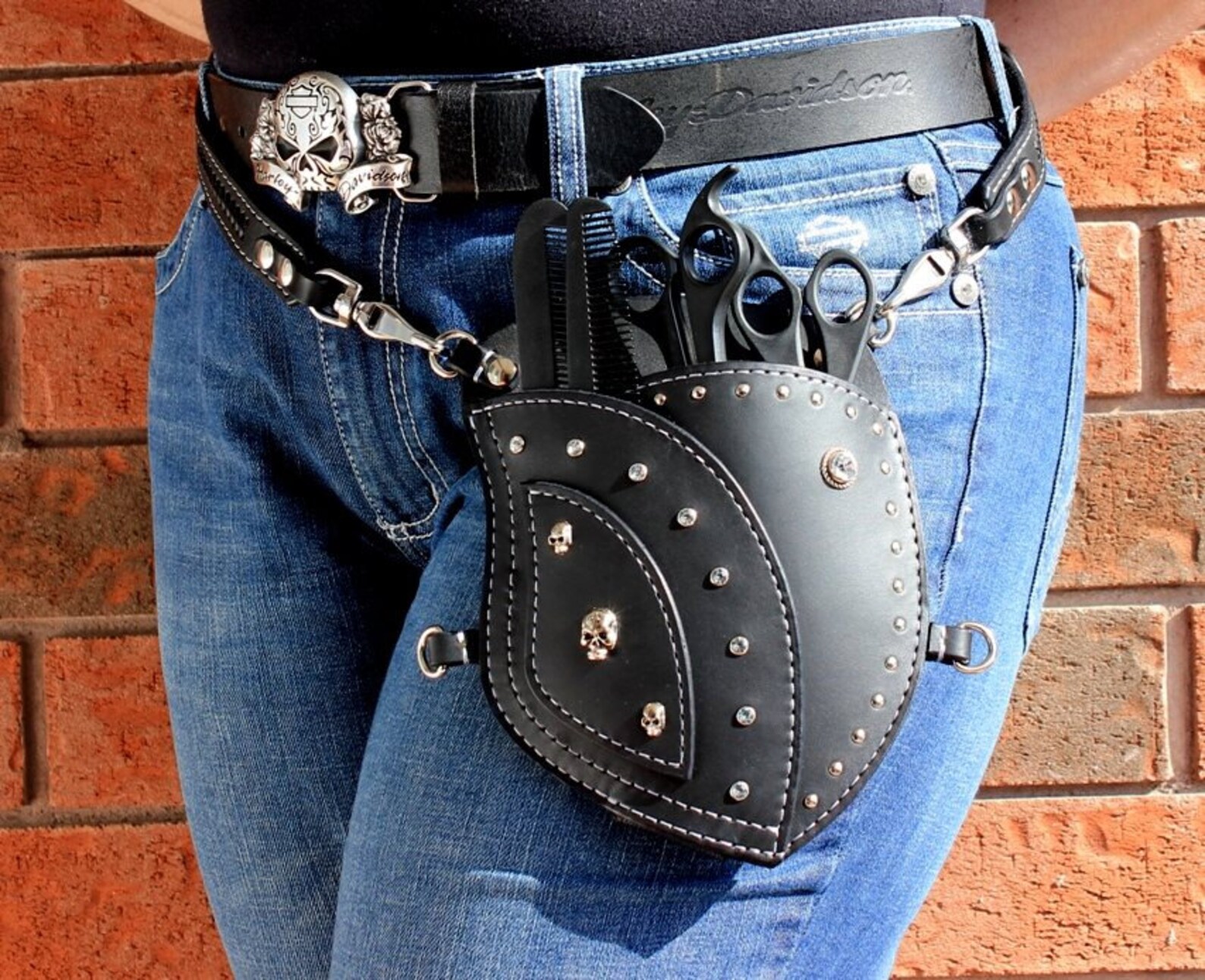 Hairstylist Scissors Holster, Shears Leather Pouch, Hairdresser Toolbag ...