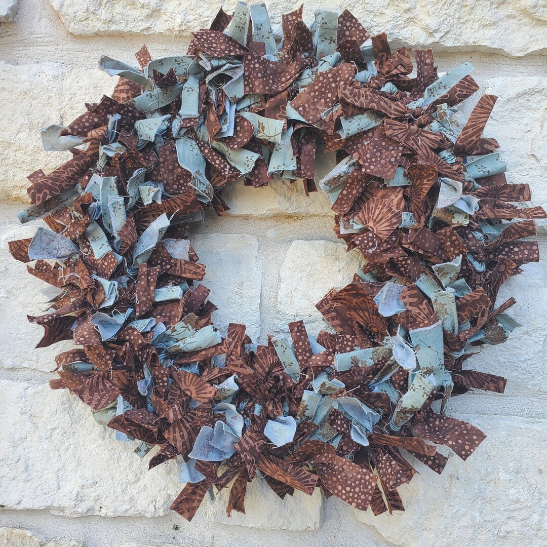 Fall Rag Wreath, Farmhouse Wreath, Shabby Chic Wreath - Etsy