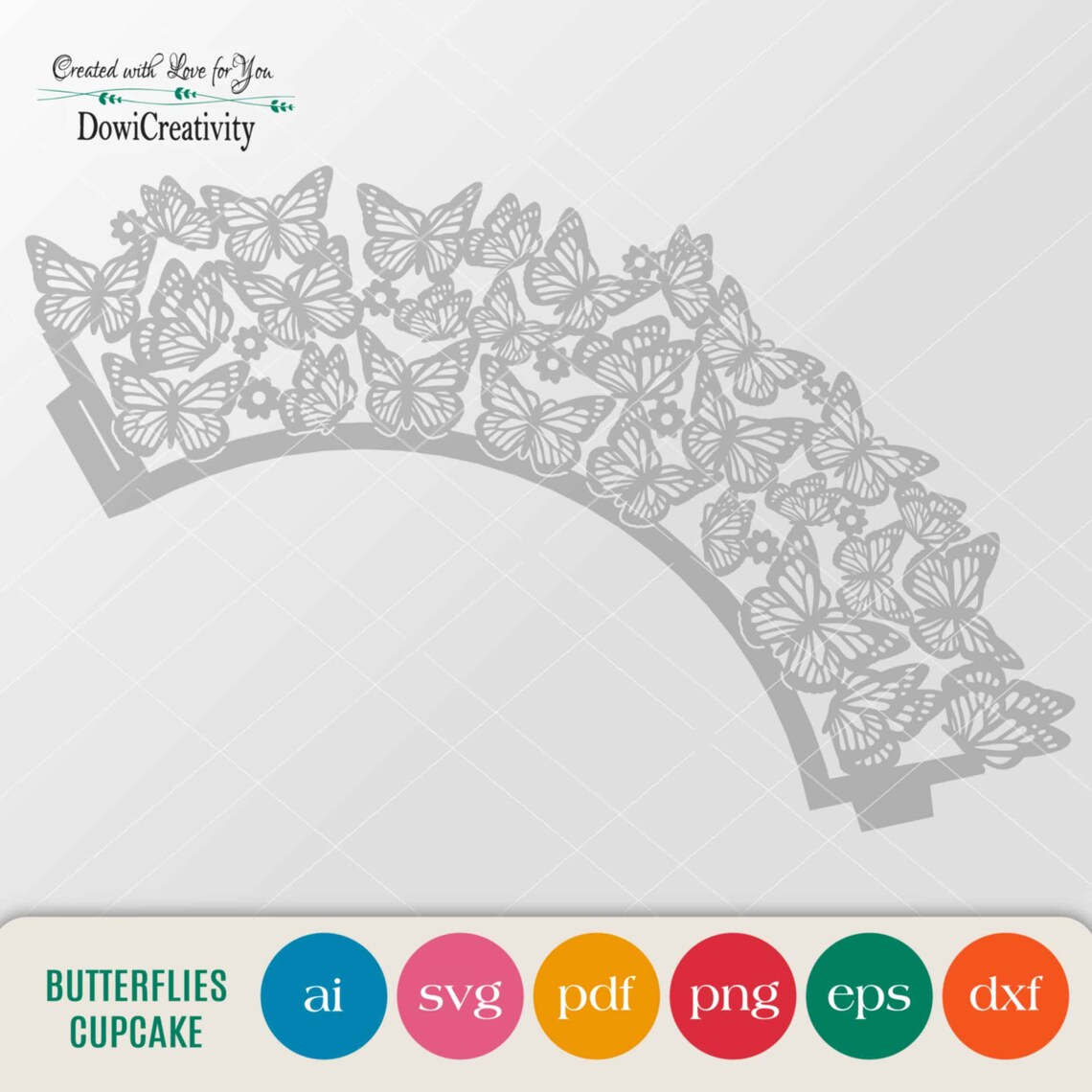 Butterflies Cupcake Wrapper SVG DXF Cutting Files Laser | Etsy