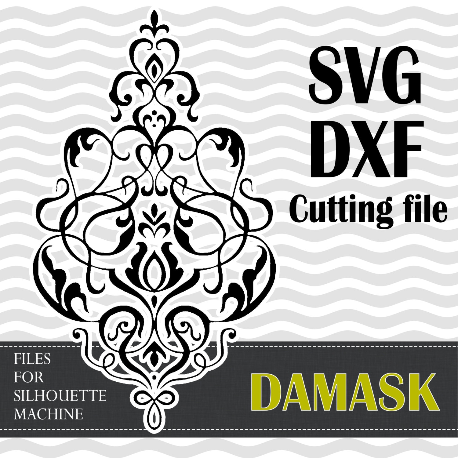 Damask Designs, SVG, DXF, Vinyl Cut Files, for Use With Silhouette ...