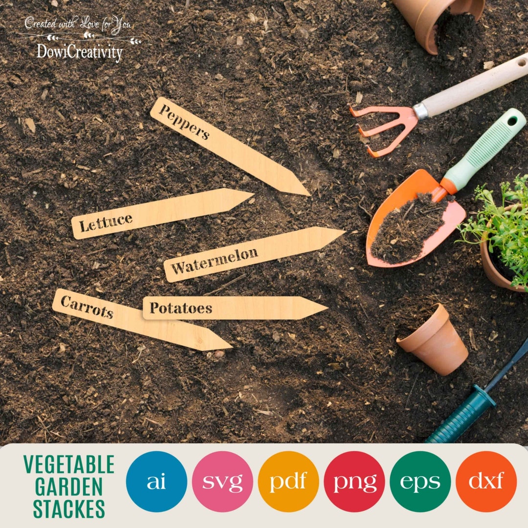 Vegetable Garden Stakes Laser Cut Files (SVG, DXF) - Etsy