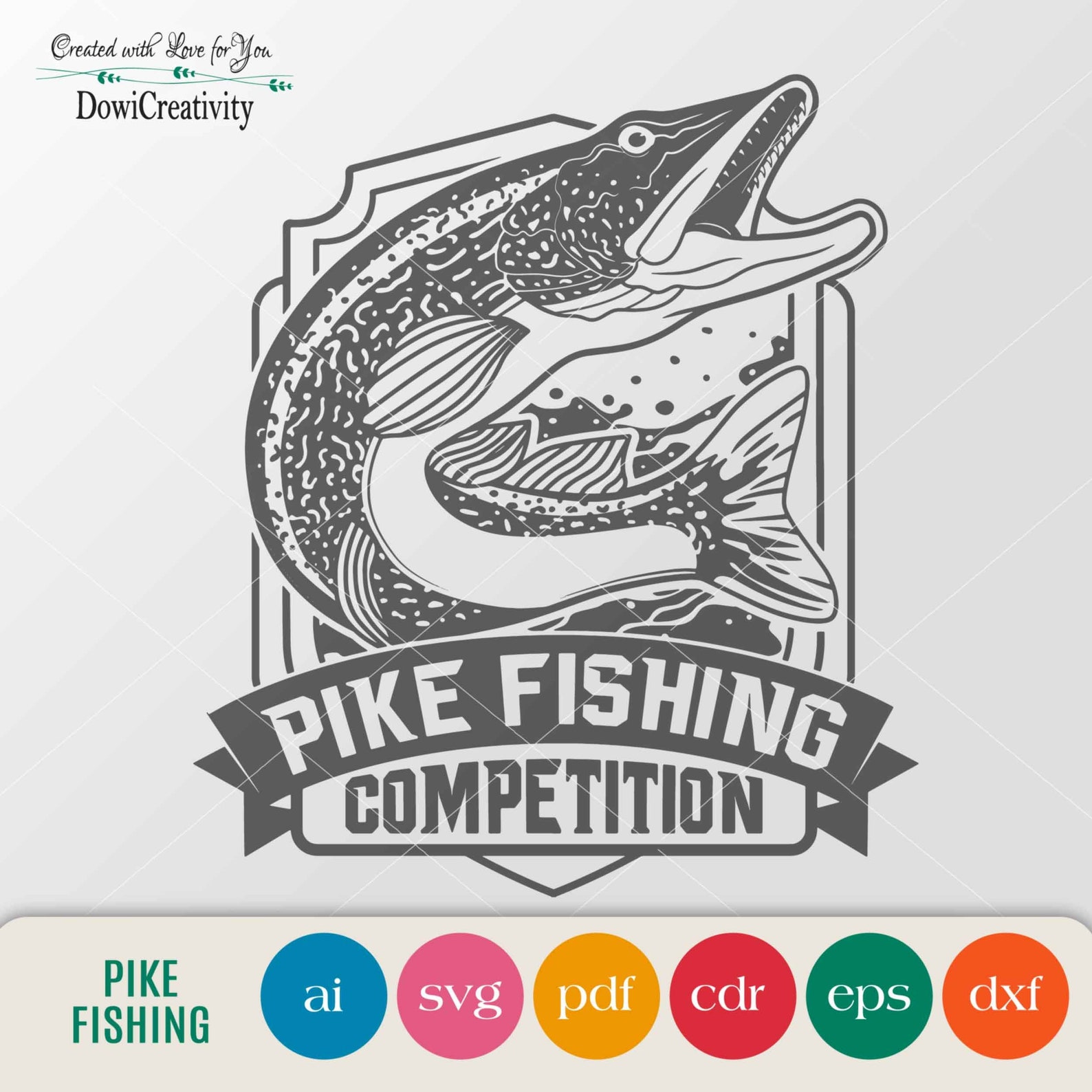 Pike Fishing SVG File, Fish SVG File, Gift for Him, Cricut Silhouette ...