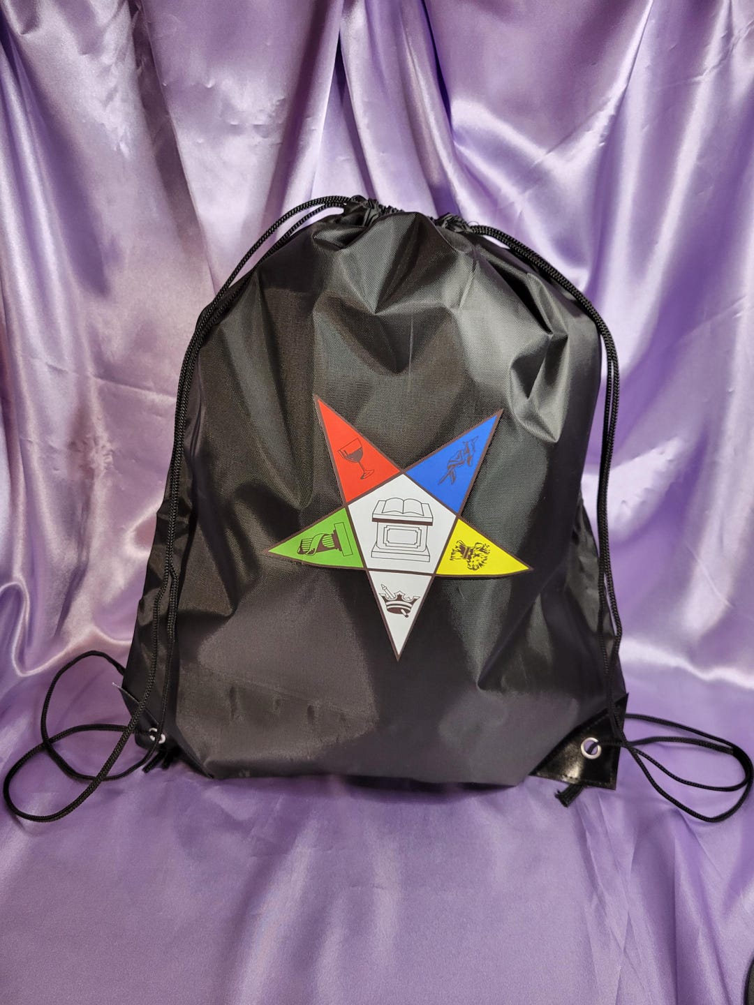 OES - Order of the Eastern Star - Drawstring Backpack, Nylon Backpack ...
