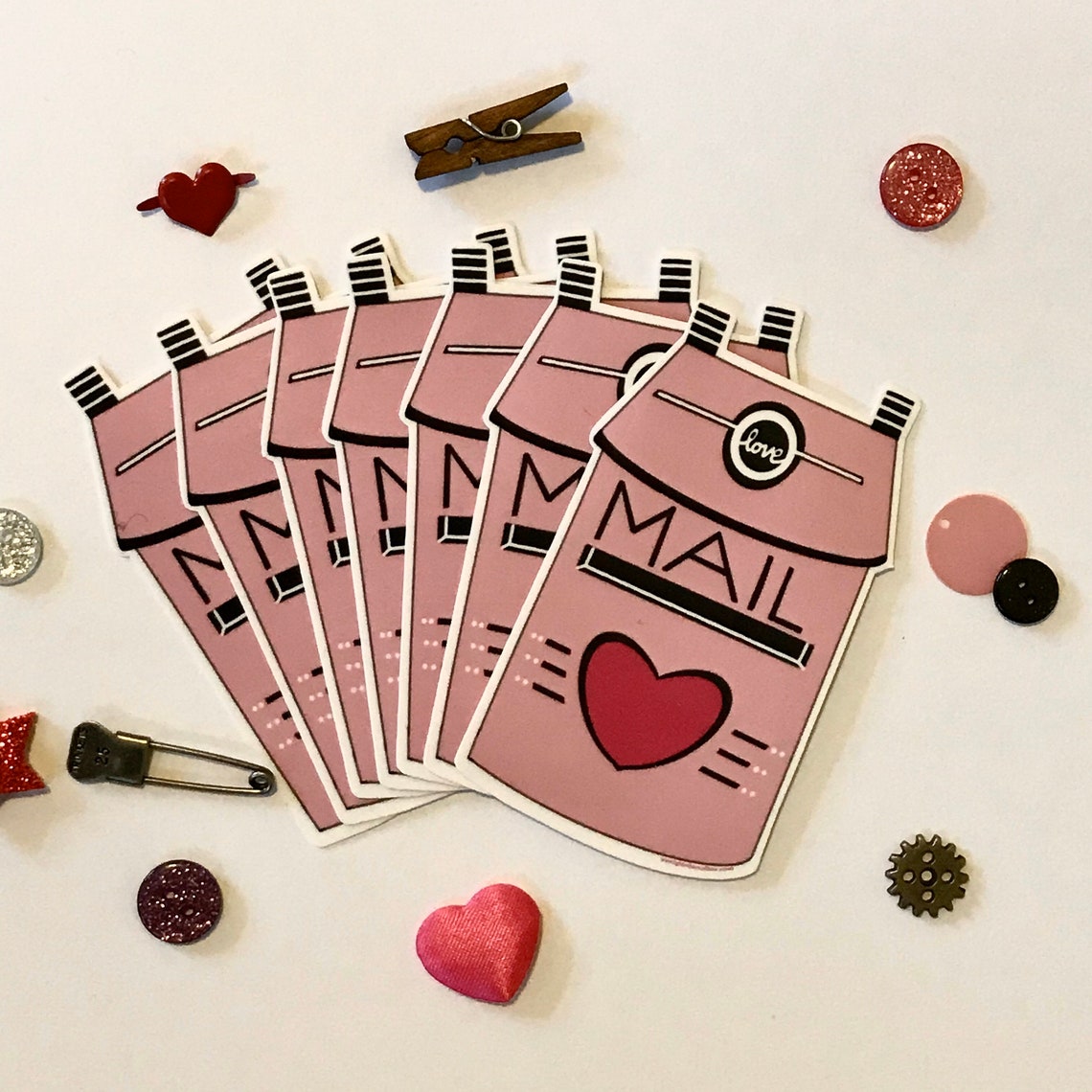 Love Mail Vinyl Sticker Pink Mailbox Valentine Water - Etsy UK