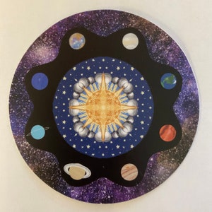 Solar System Mandala Vinyl Sticker Matte Waterproof Vinyl Sticker - Etsy