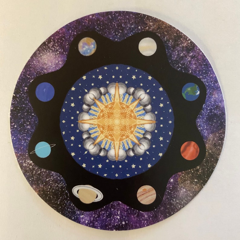 Solar System Mandala Vinyl Sticker Matte Waterproof Vinyl - Etsy