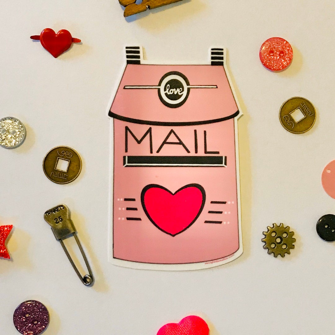 Love Mail Vinyl Sticker Pink Mailbox Valentine Water - Etsy