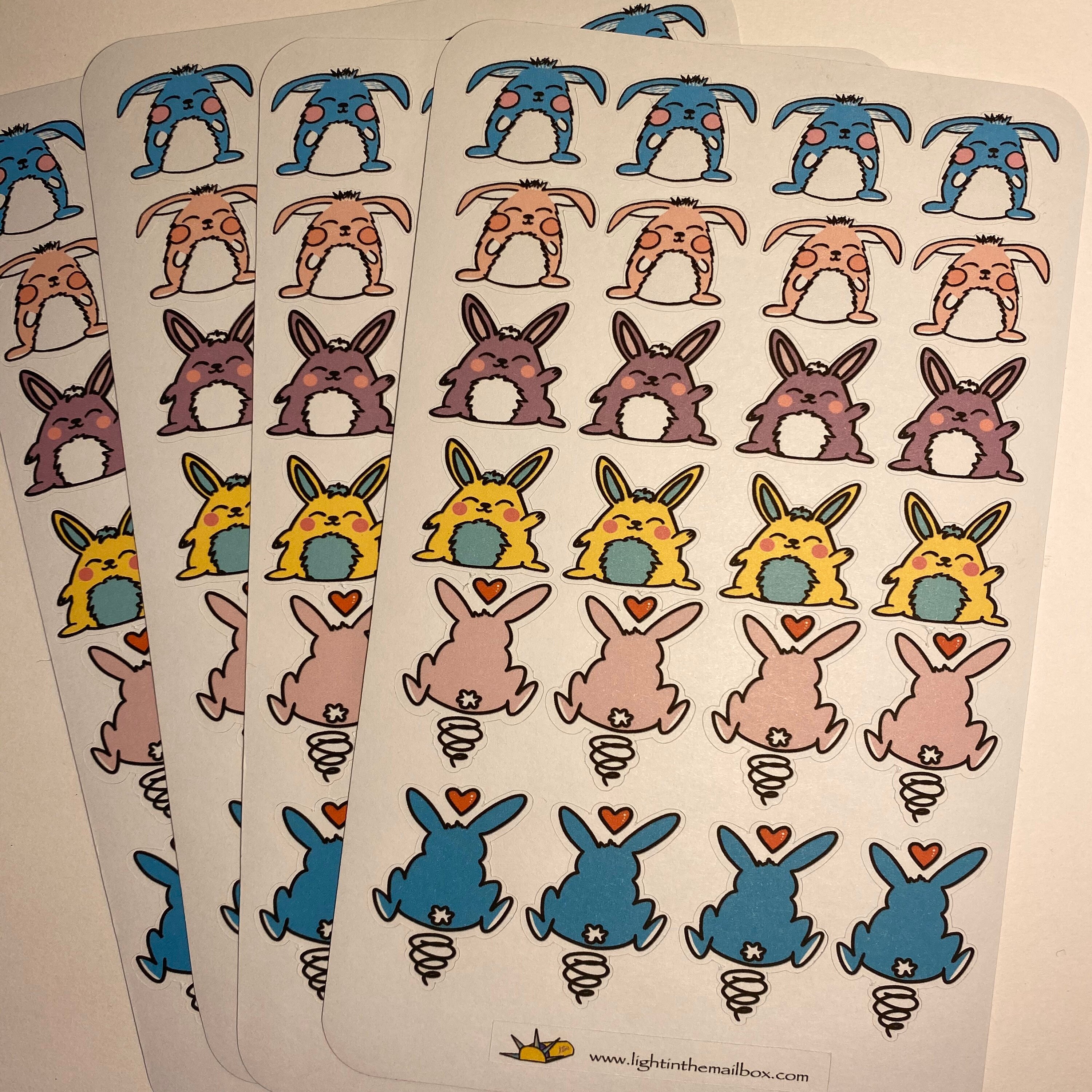 Cute Bunny Rabbit Stickers Planner Stickers Teacher | Etsy