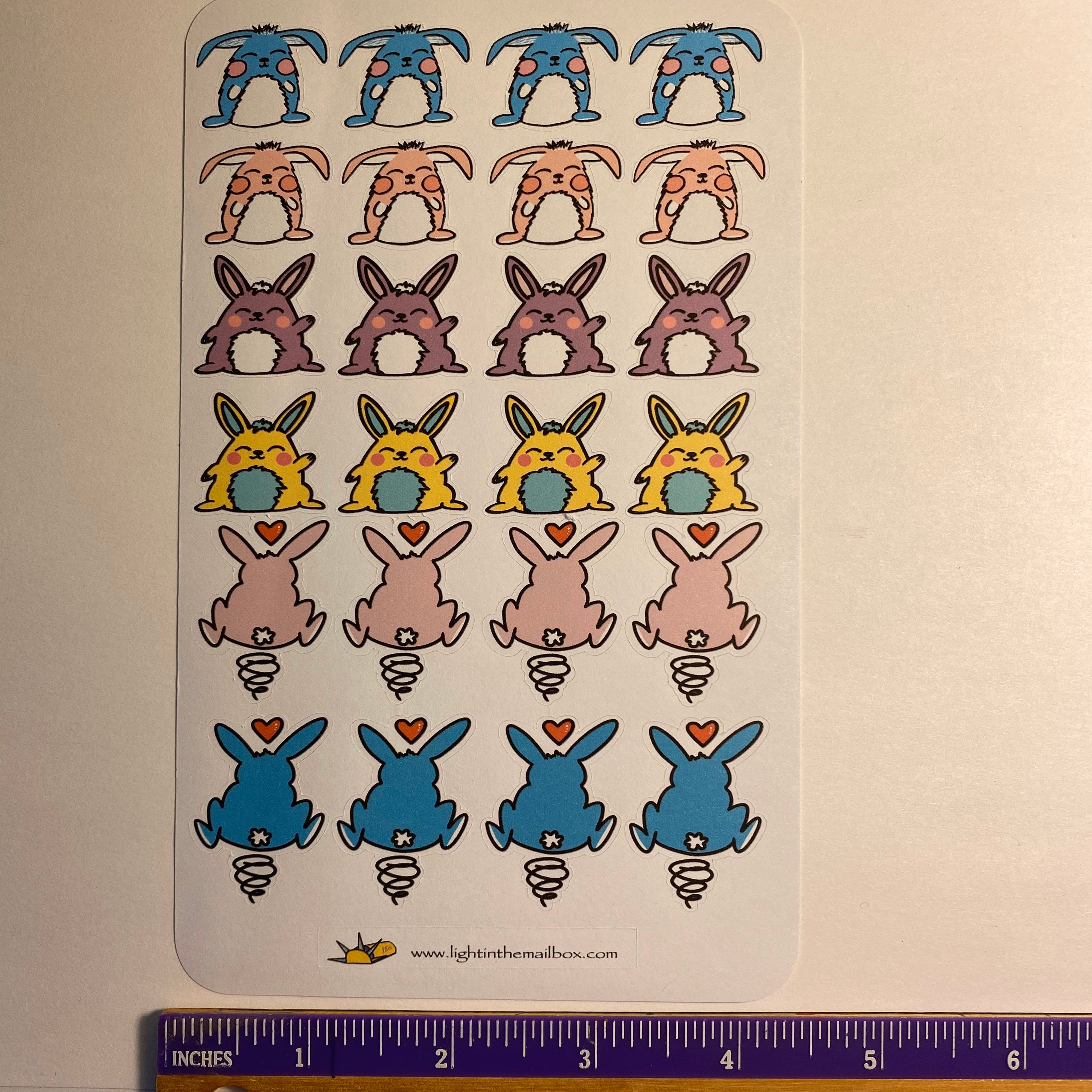 Cute Bunny Rabbit Stickers Planner Stickers Teacher | Etsy
