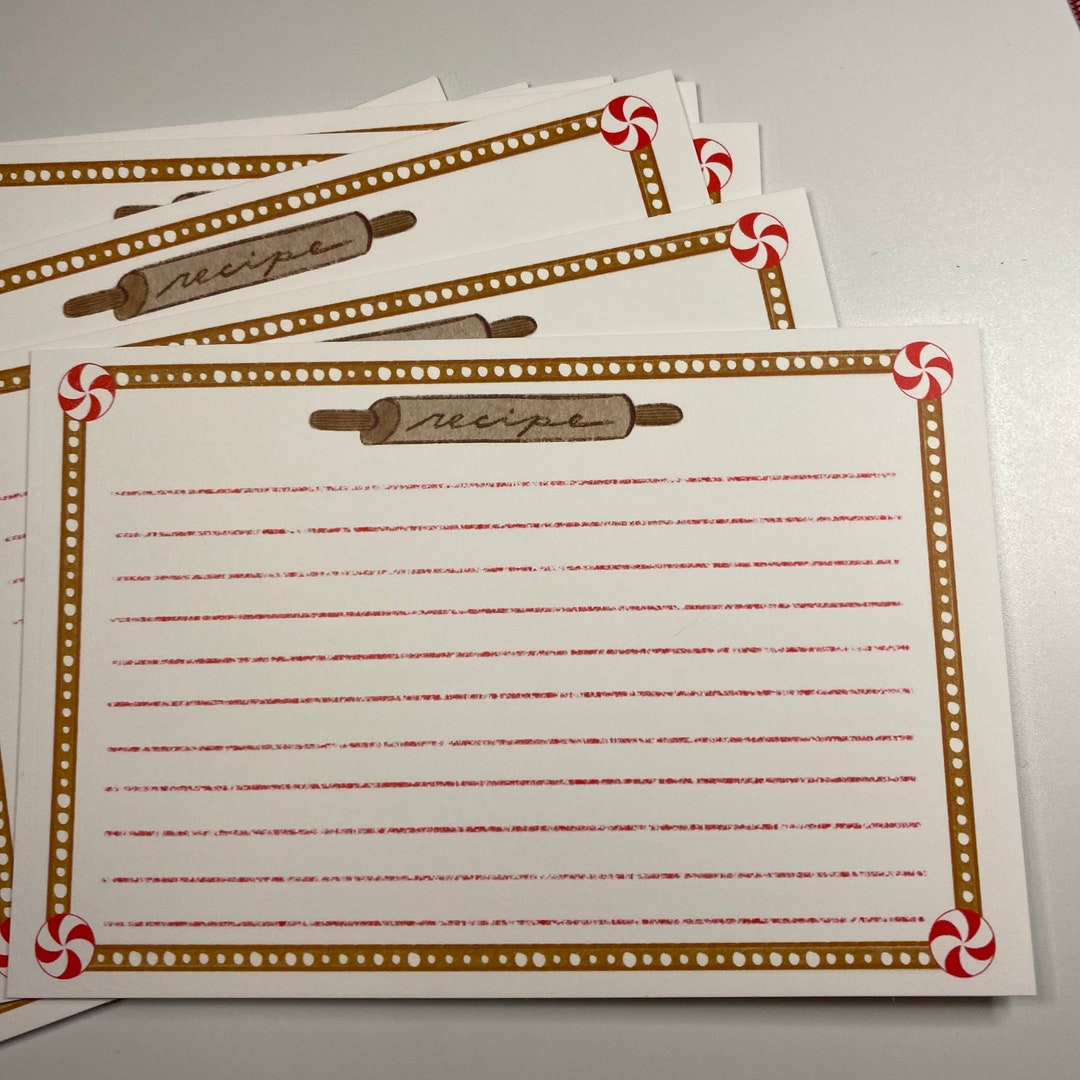 Peppermint and Gingerbread Recipe Cards Christmas Recipe Cards - Etsy