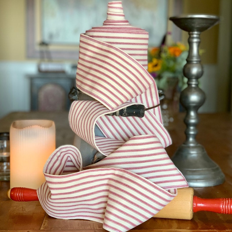 Red and White Stripe Ribbon - Etsy