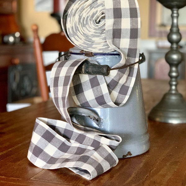Gray Plaid Ribbon - Etsy