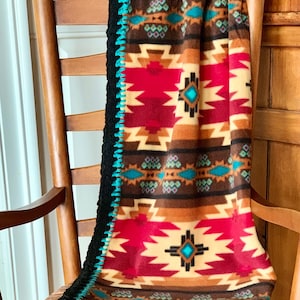 Native American Style Fleece Blanket Throw - Southwest Blanket -western ...