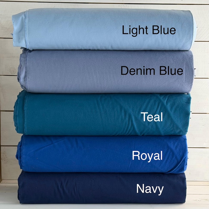 Flannel - Cotton - Blue, Navy, Royal, Denim, Light Blue -44" Wide ...