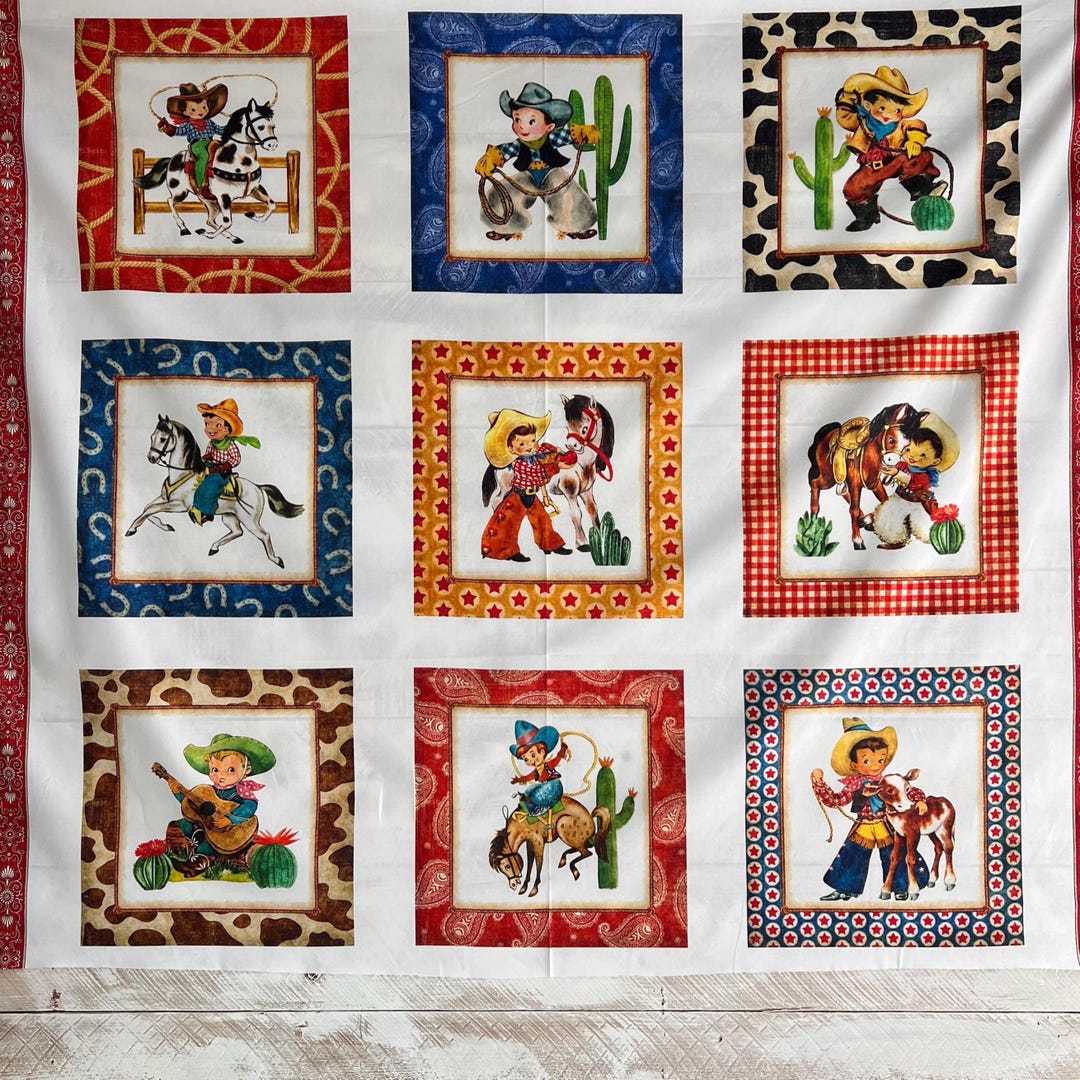 Cowboy UP - QT Fabrics - 1649-29845-Z 100% Quilter Cotton - Retro ...