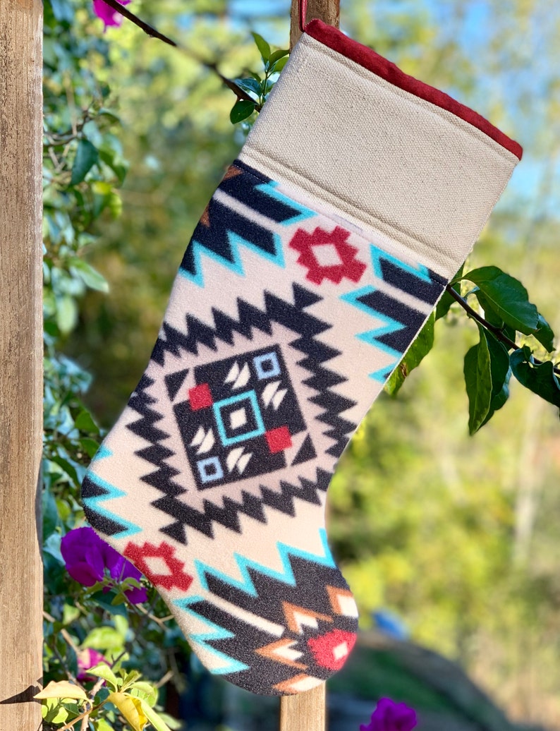 Tribal Christmas Stocking - Southwest Stocking - Native American Style ...