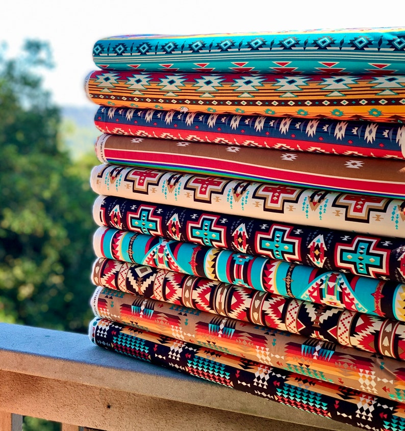 Native Inspired Fabric Native American Style Fabric Tribal Etsy