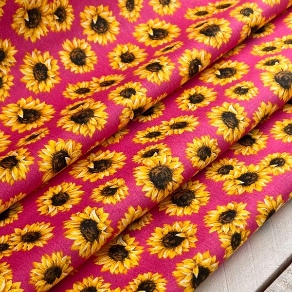Sunflower Fabric - Etsy