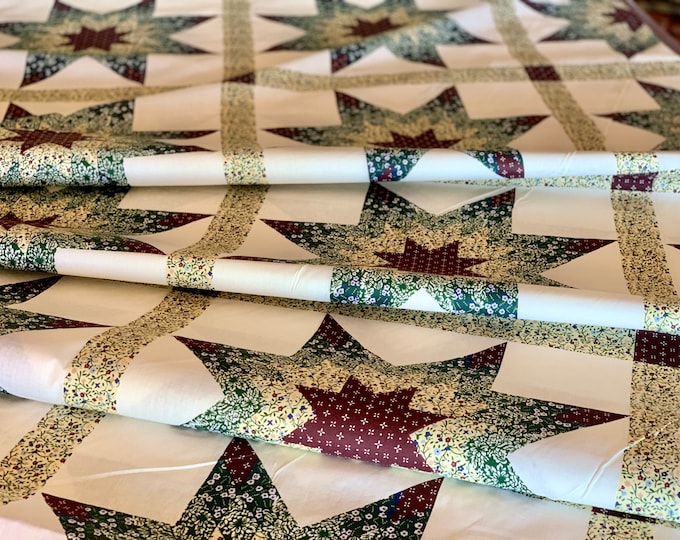 Cheater Quilt Top - 90” Wide Log Cabin Wide Back - 100% Cotton - by the ...