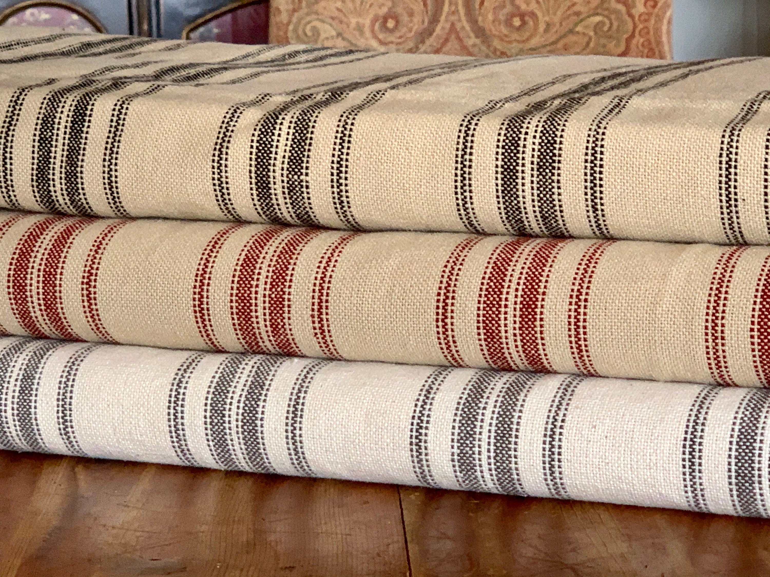 Grain Sack Fabric Feed Sack Fabric Ticking Fabric Our - Etsy