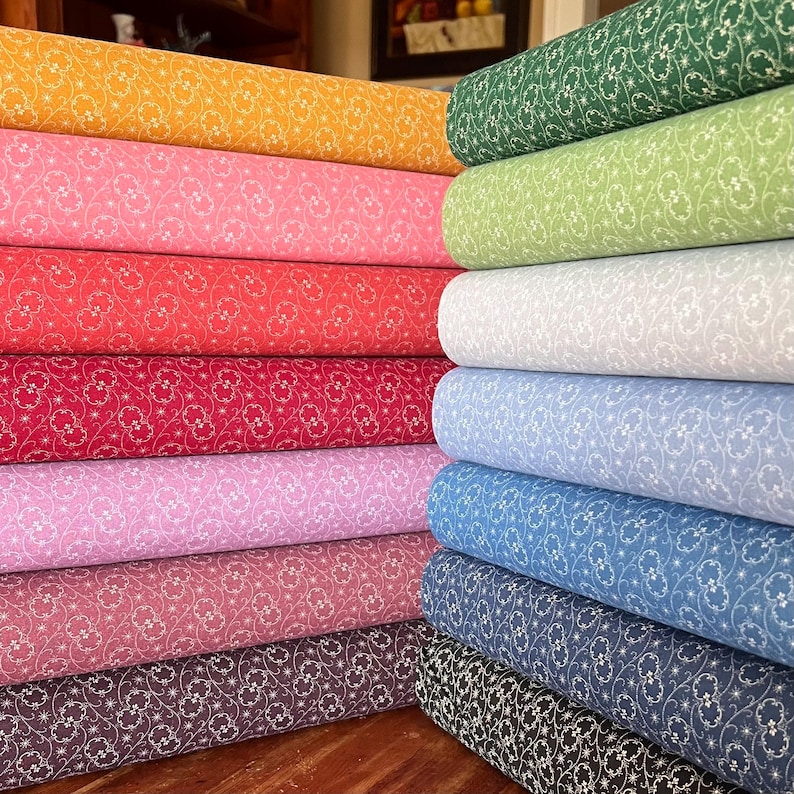 Lavender - Antique Floral Calico Fabric - 100% Quilter Cotton by the ...